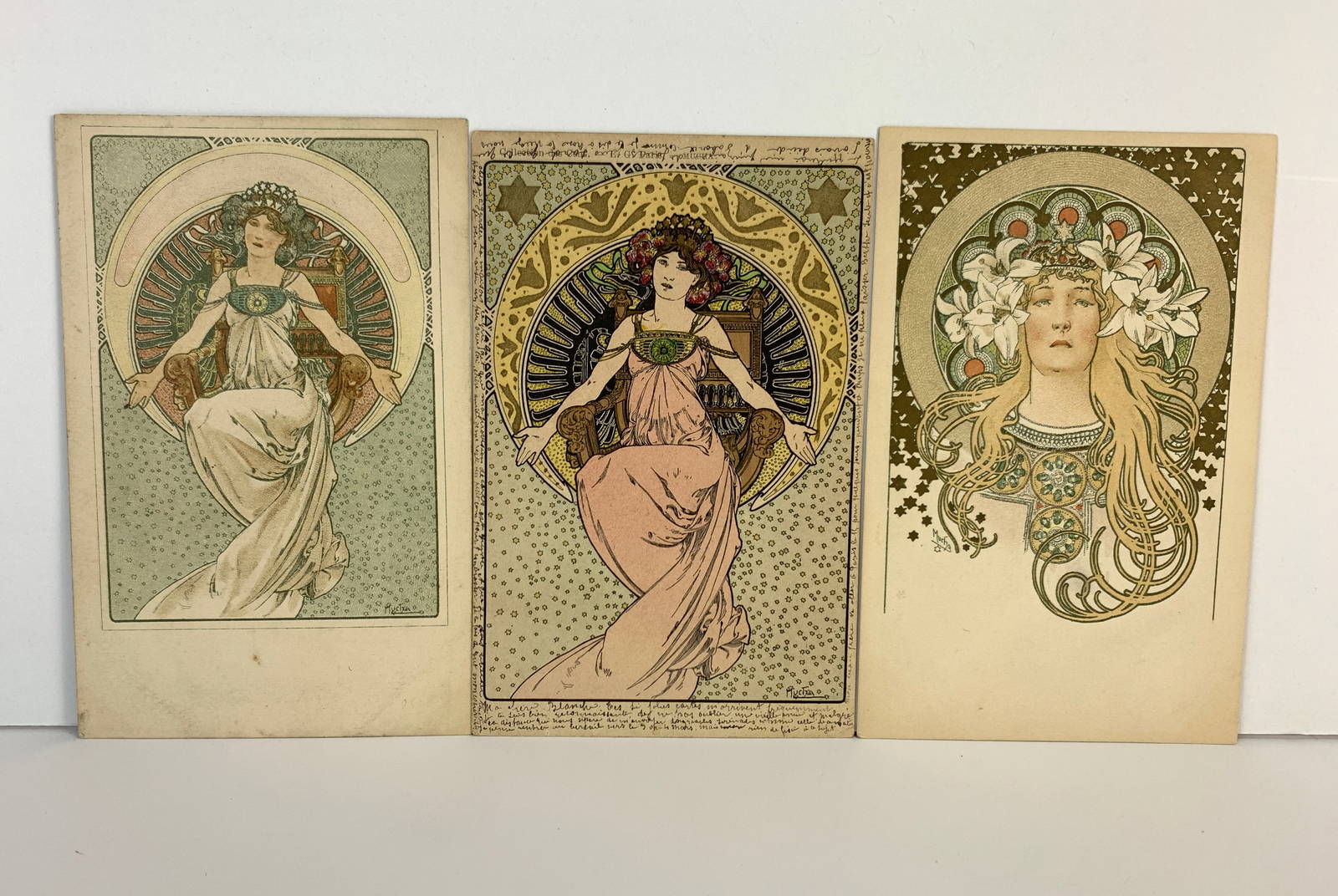 Alphonse Mucha (1860-1939) "3 Original Postcards" Auction
