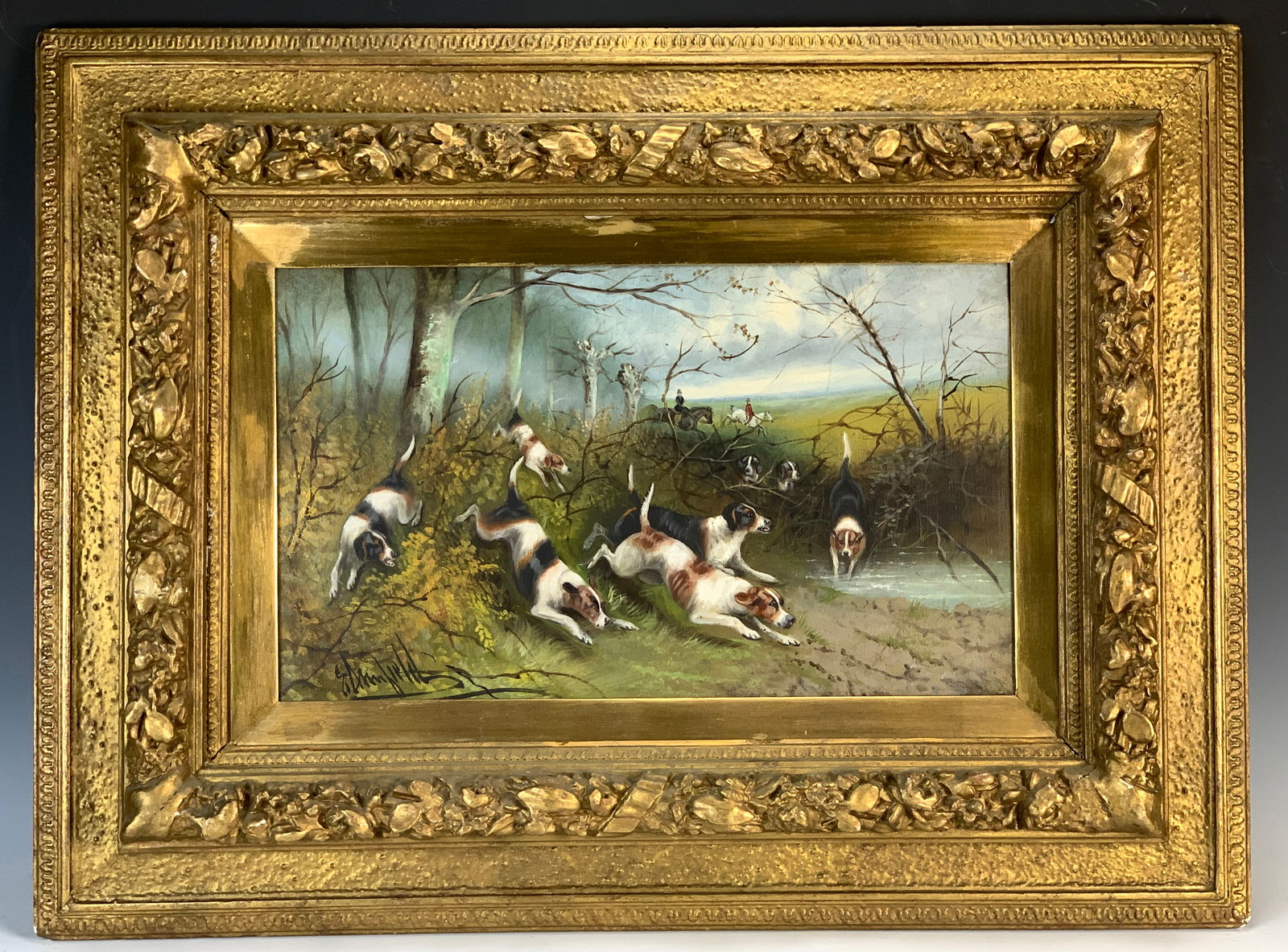 Edward Armfield (1817-1896) Hunting Dogs Painting Auction