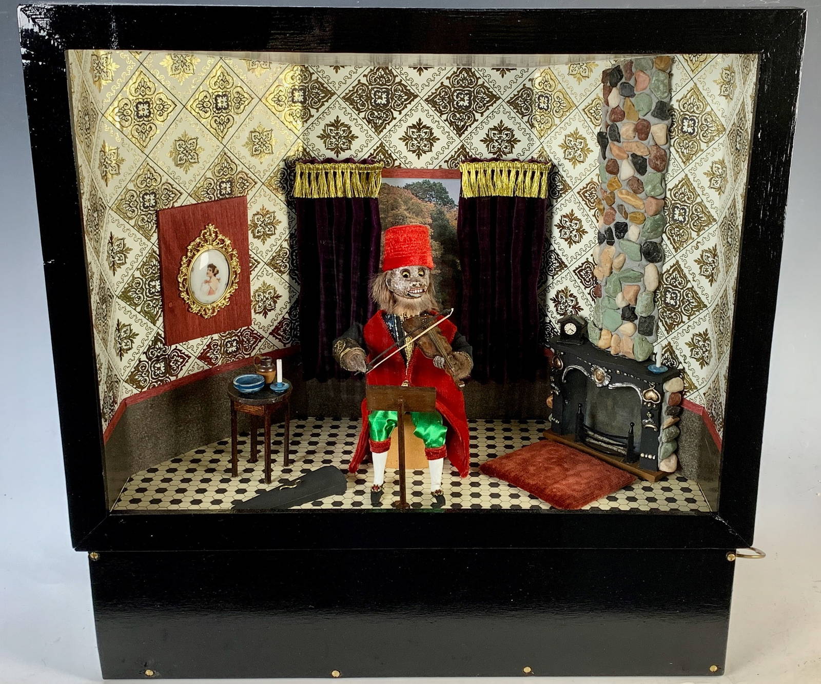 Monkey W Violin Automaton Att :phalibois Auction