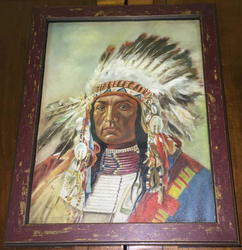 Original Native American Indian Oil on Canvas Painting - Sep 01, 2015 ...