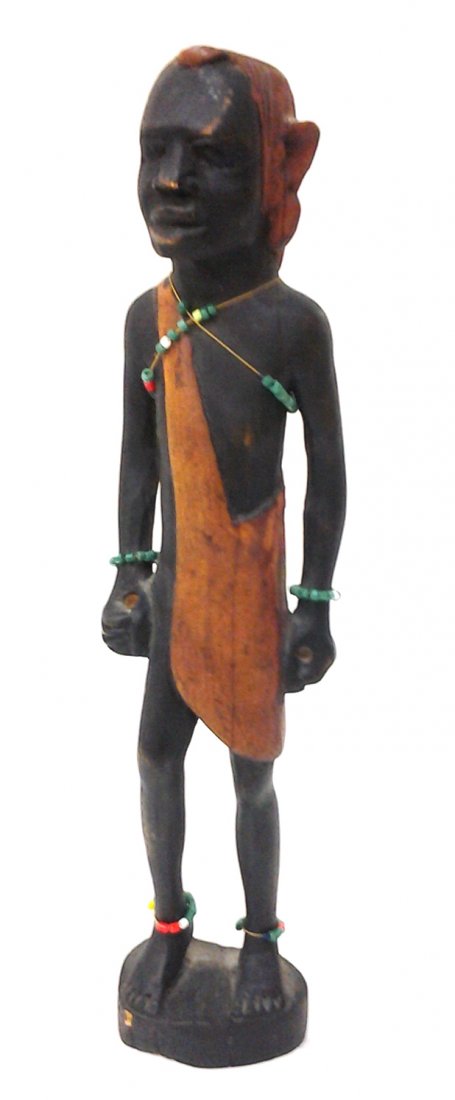 Tribal African Art Jeweled Man Statute
