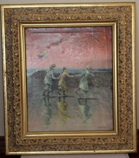 Oil On Canvas Painting By Claude Rishell W Frame