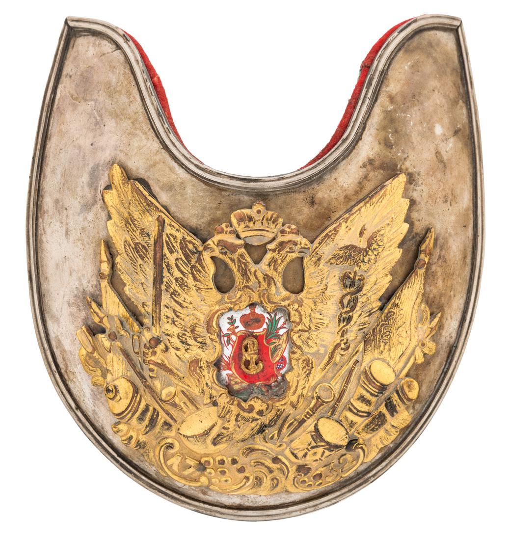 A RUSSIAN GORGET OF A GRENADIER OFFICER OF THE CADETS