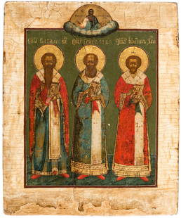 Russian Icon Showing The Three Holy Hierarchs