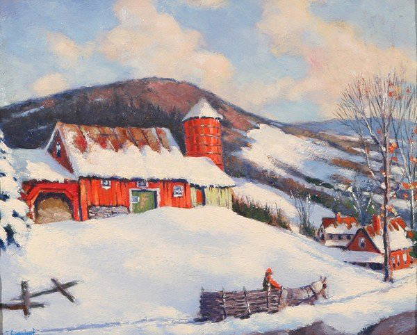 Jacob Greenleaf Set Of 2 New England Painting