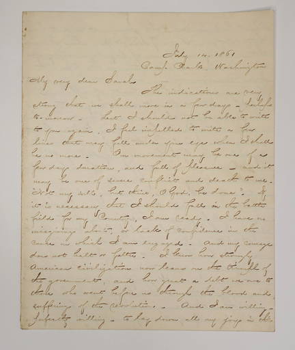 A Signed Letter By Lawyer, Politician And Officer Sullivan Ballou