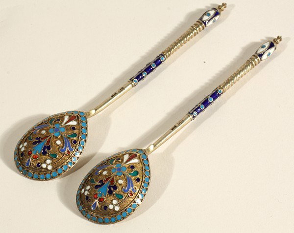 A PAIR OF RUSSIAN ENAMLED GILT-SILVER TEA SPOONS - Jul 12, 2020 ...