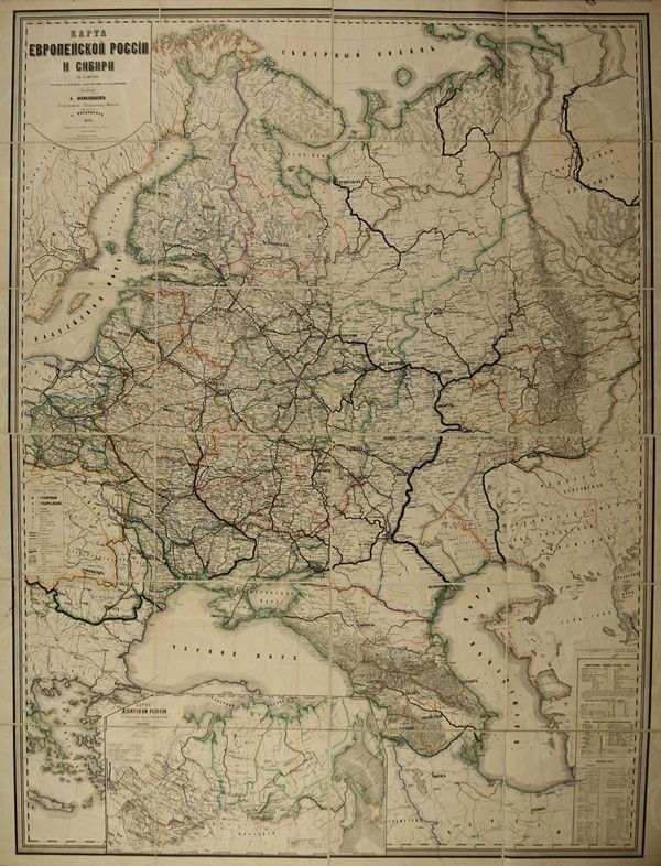 HANDCOLORED MAP OF RUSSIA, 1871 - Nov 19, 2011 | Shapiro Auctions in NY