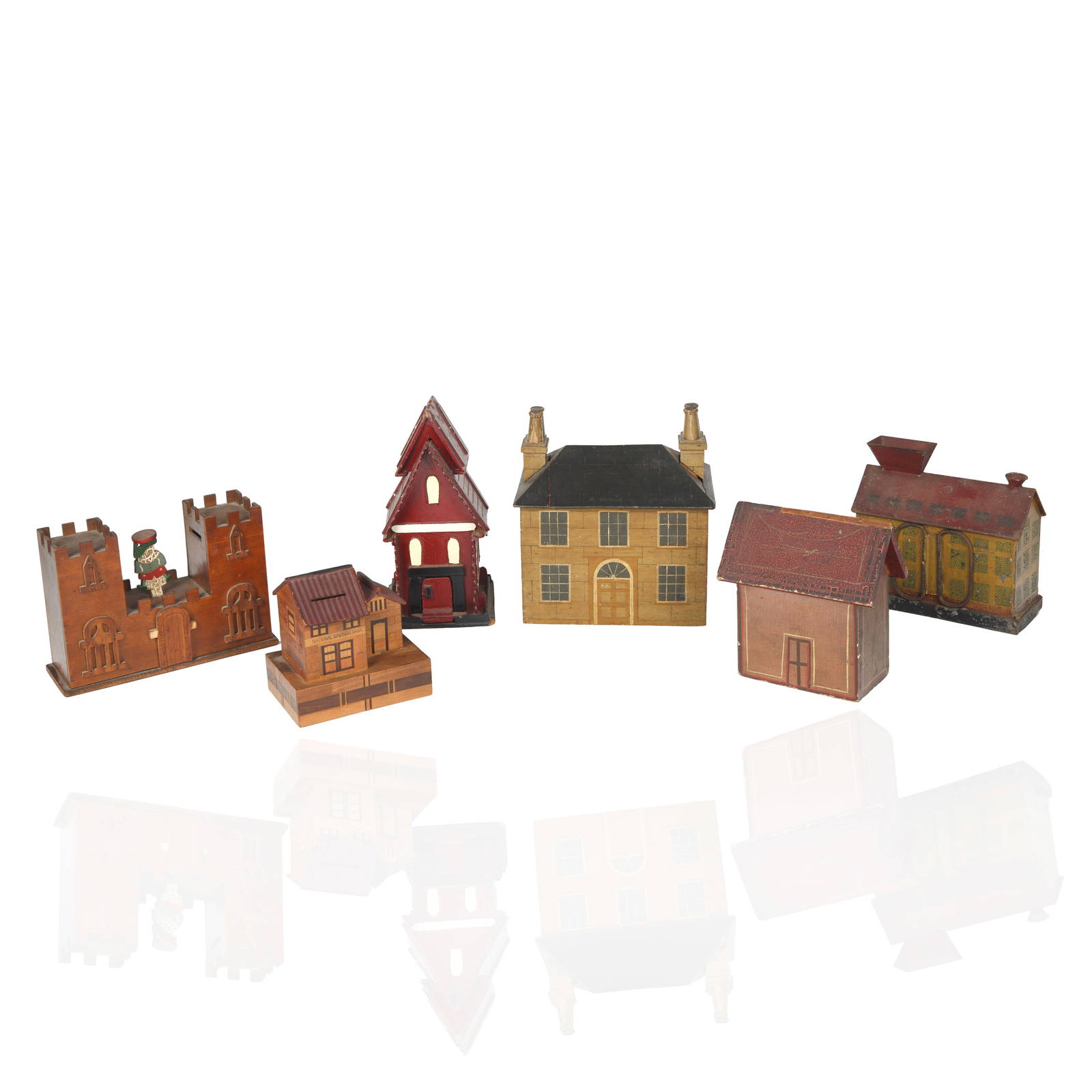 A Group Of 6 Coin Bank Building Models Auction