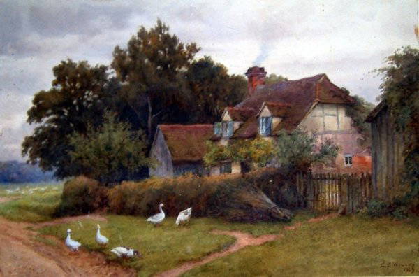 Charles Edward Wilson (1854 1941) Geese Beside A