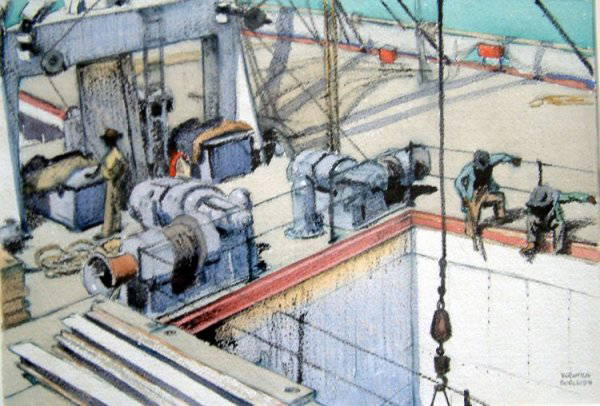 Veronica Burleigh (1909 ) Dockers Loading A Ship,
