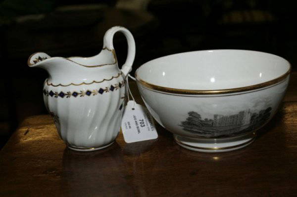An Early 19th Century Slop Bowl And A Milk Jug