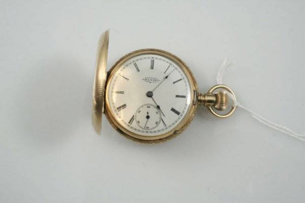 A 14k Gold Elgin Keyless Hunter Pocket Watch