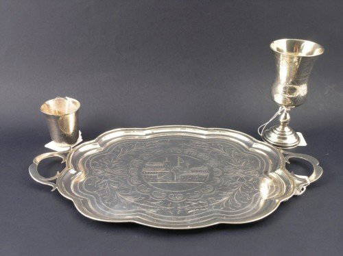 Russian Tray, Vodka Tot & Kiddush Cup