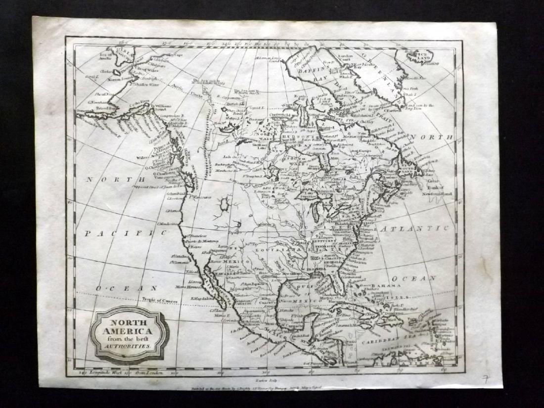 Barlow 1807 Antique Map Of North America. Usa Canada