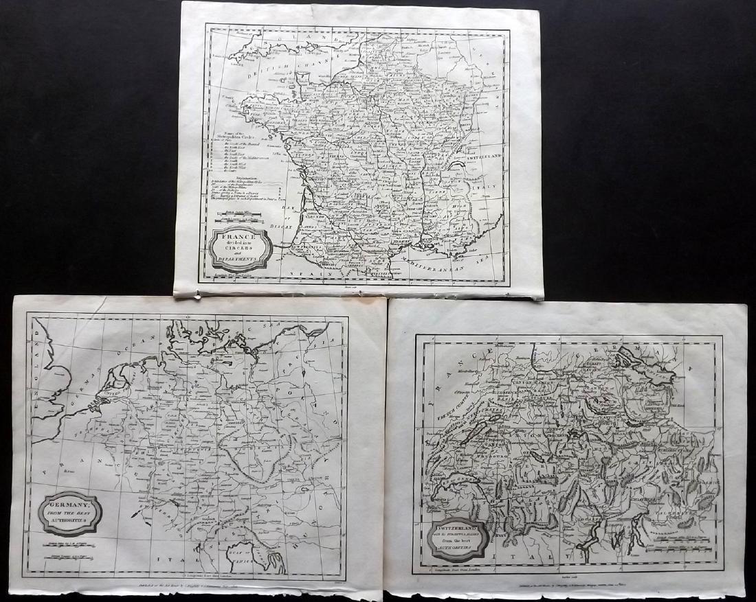 Barlow 1807 Group of 3 European Maps
