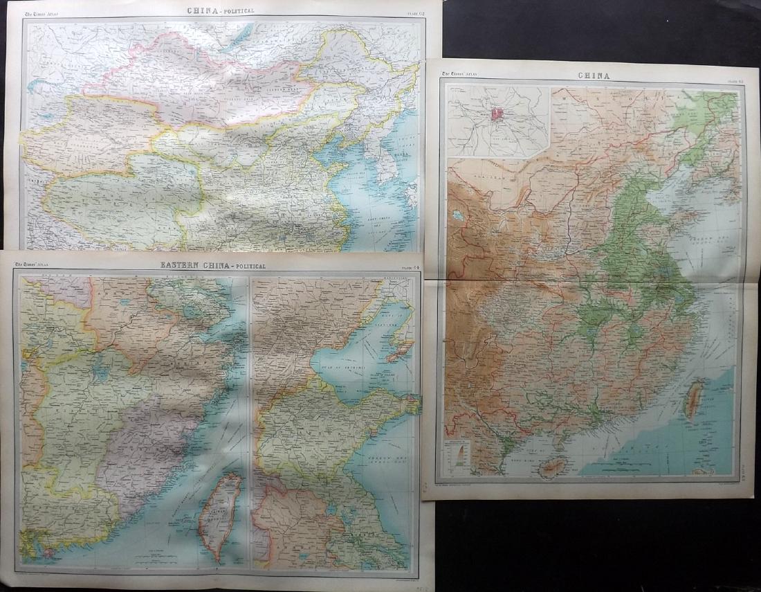 Bartholomew, John 1922 Group of 3 Maps of China