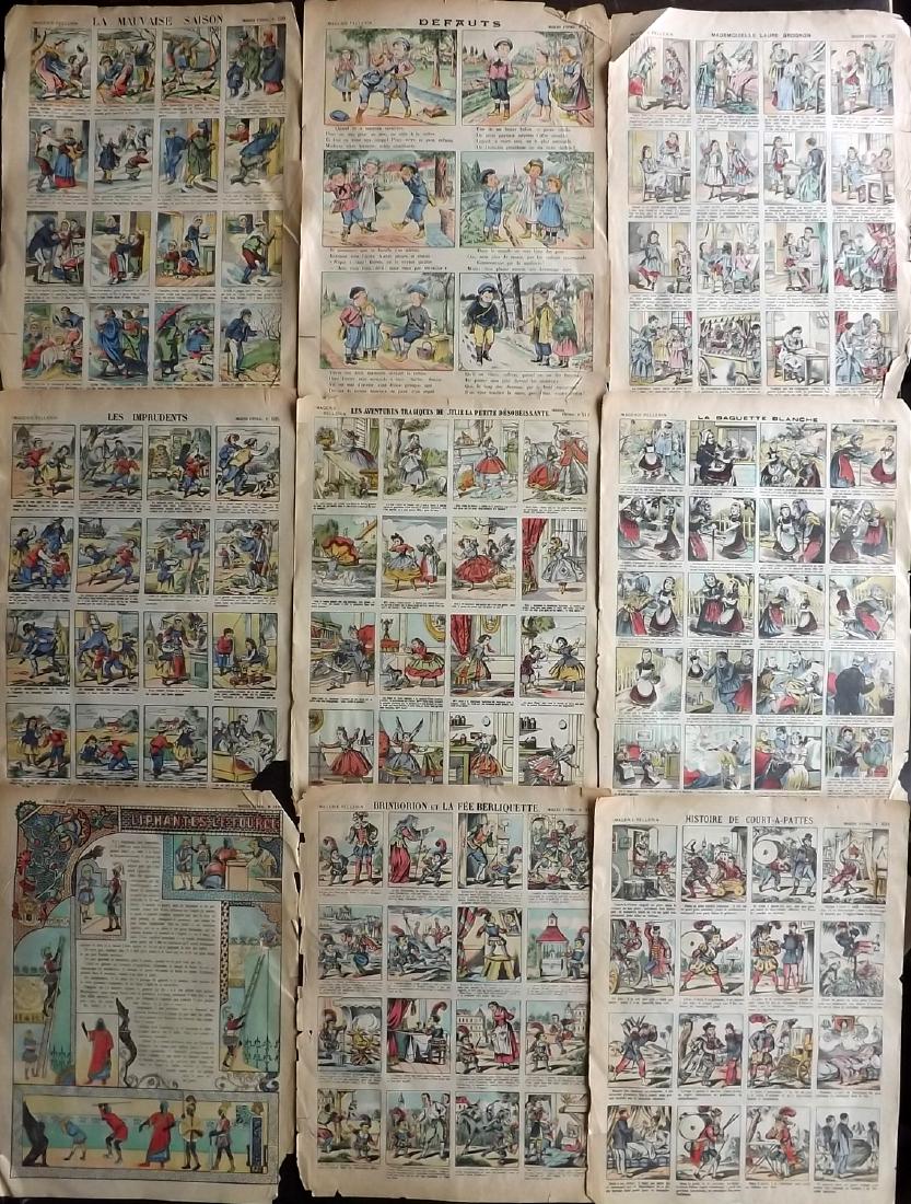 Epinal Prints C1900 Lot of 9 HC. Imagerie d'Epinal