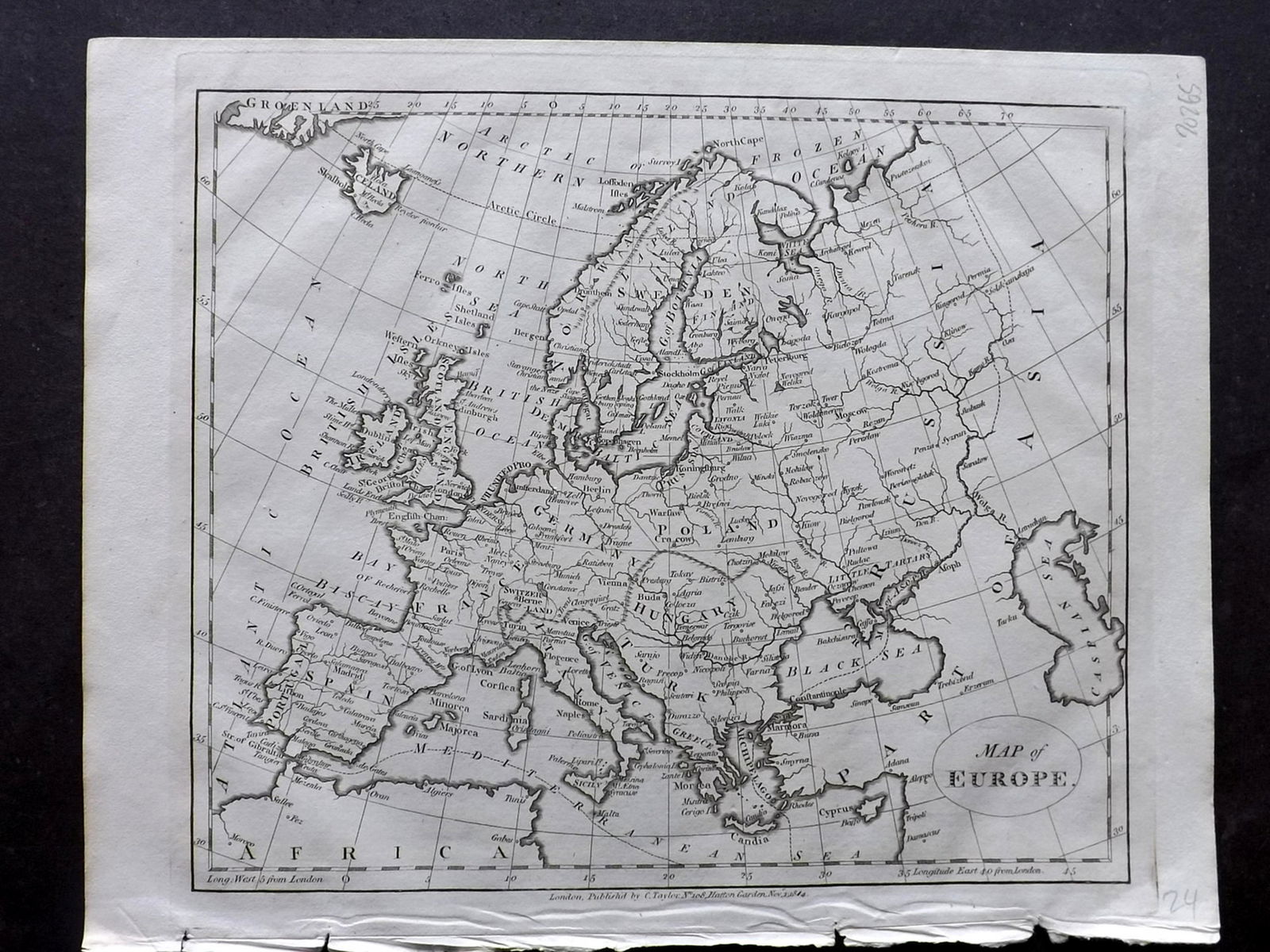 Wells, Edward 1817 Antique Map Of Europe