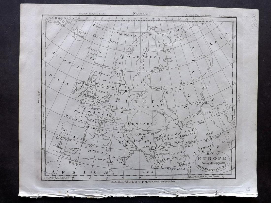 Wells, Edward 1817 Map Of Europe. Japhet Settlements
