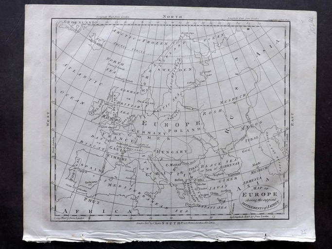 Wells, Edward 1817 Map Of Europe. Japhet Settlements