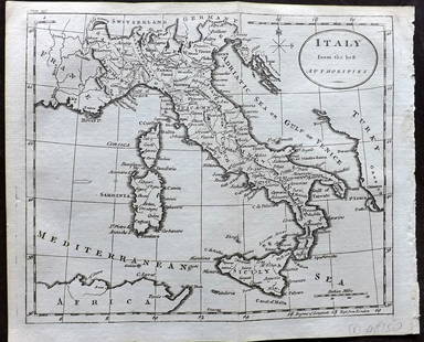 Guthrie, William 1790 Antique Map. Italy