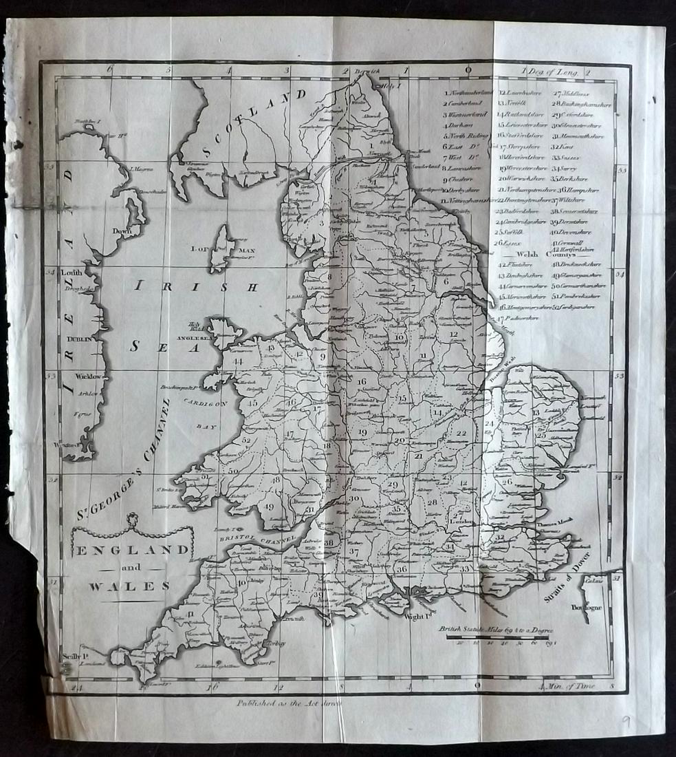 Lochhead (pub) 1811 Rare Map. England And Wales