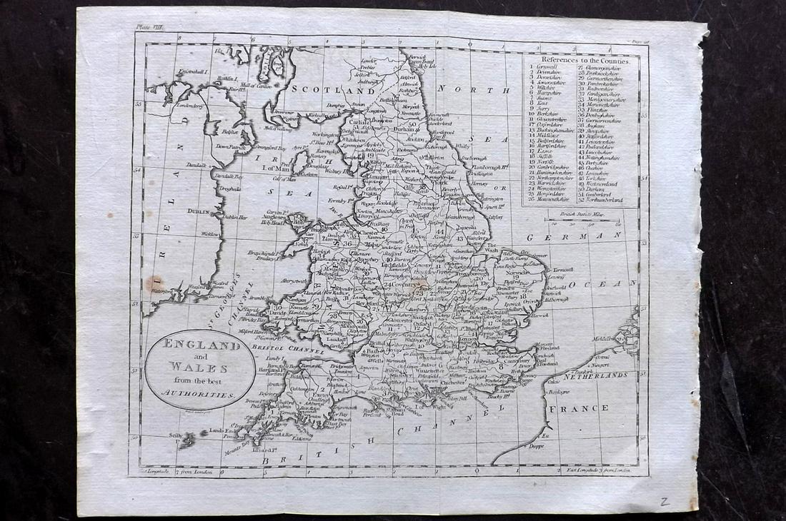 Guthrie, William 1798 Map. England And Wales