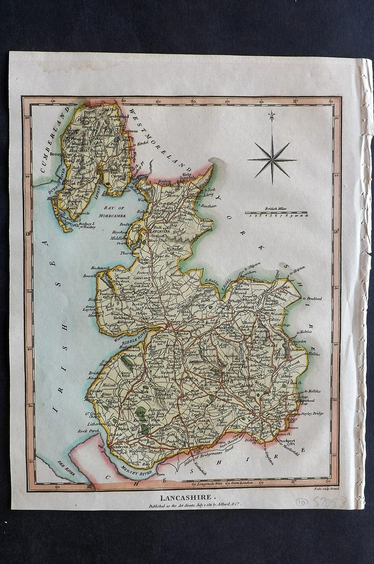 Wilkes, John 1807 Hand Col Map. Geography