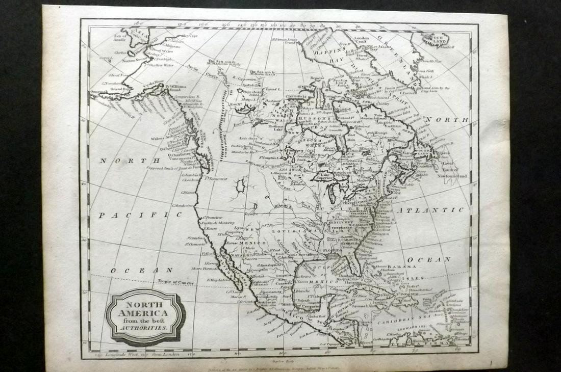 Barlow 1807 Antique Map. North America