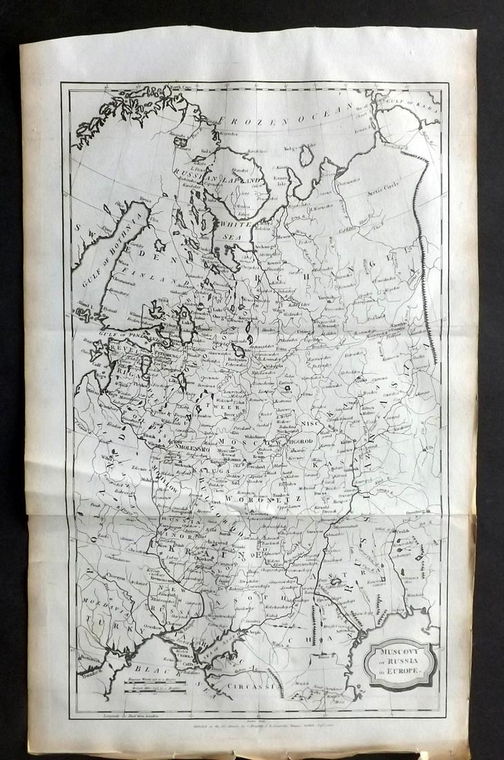 Barlow 1807 Antique Map. Russia In Europe