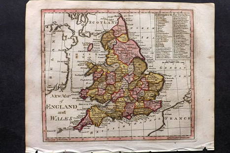 Barclay, James 1812 Hand Col Map. England & Wales
