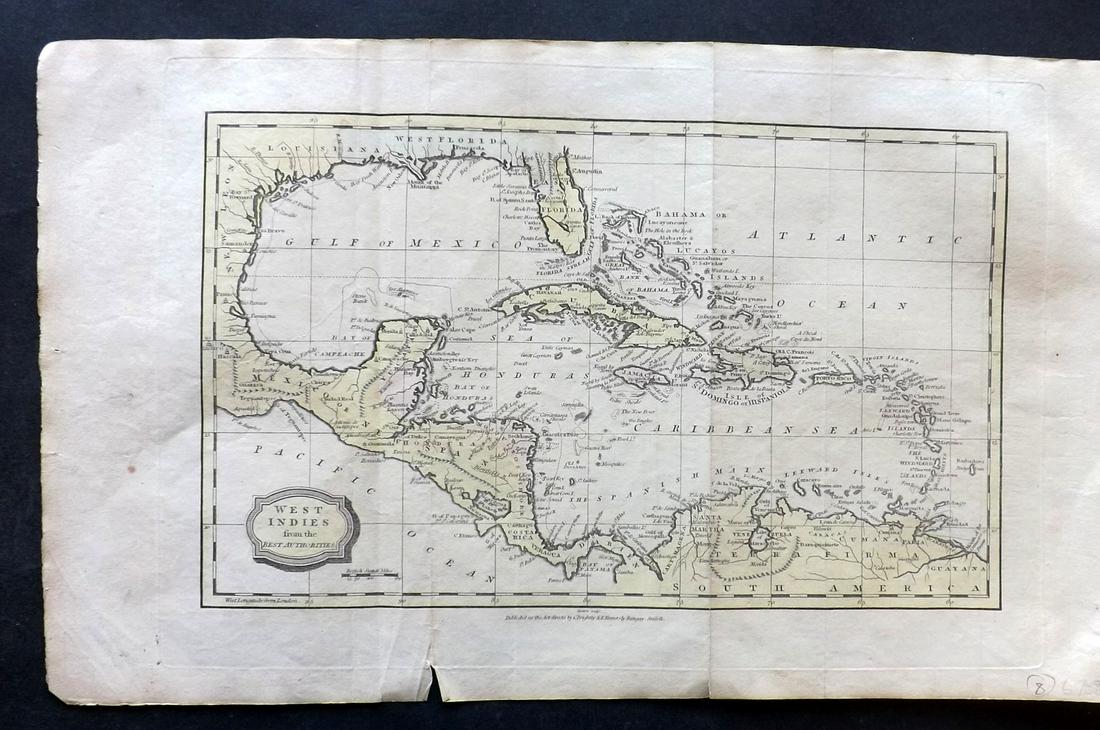 Barclay, James 1812 Hand Col Map. West Indies