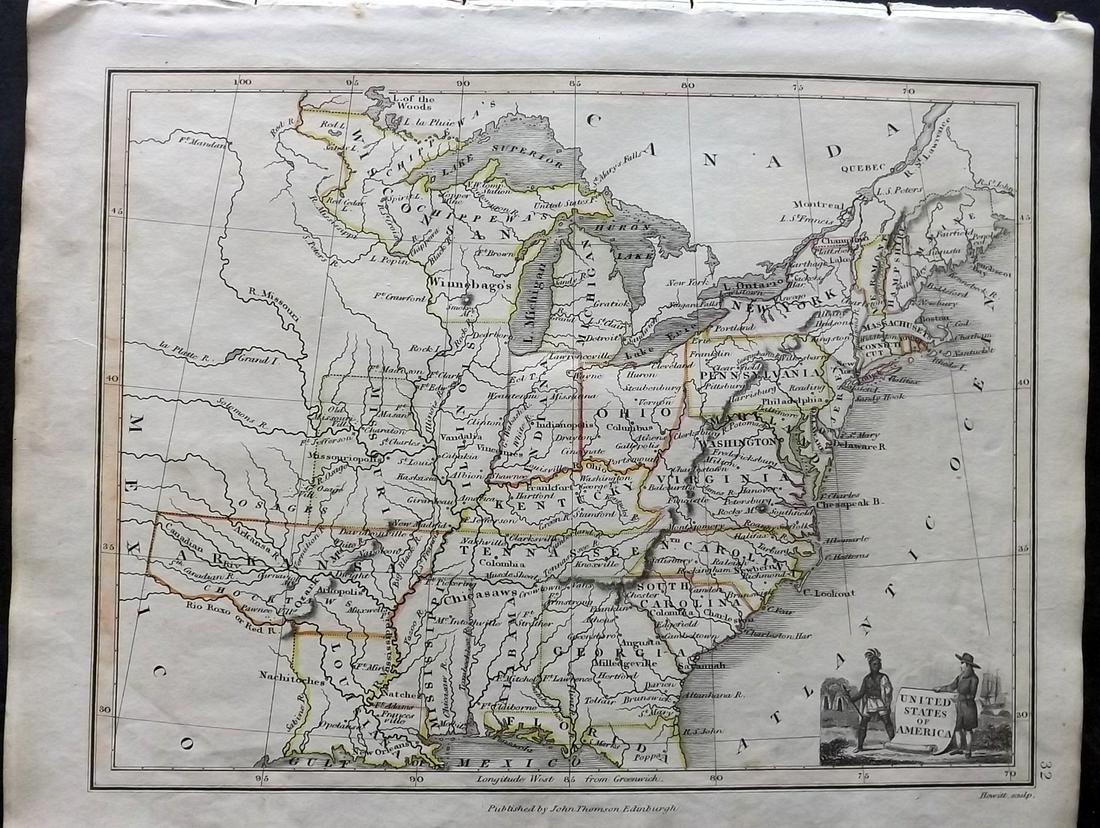 Thomson, John (pub) 1825 Map. United States Of America