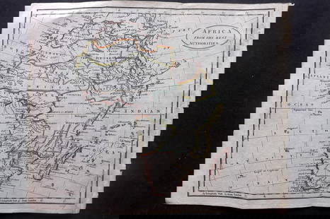 1812 Baker/brookes Map Of Africa -- Africa From The Best Authorities Auction