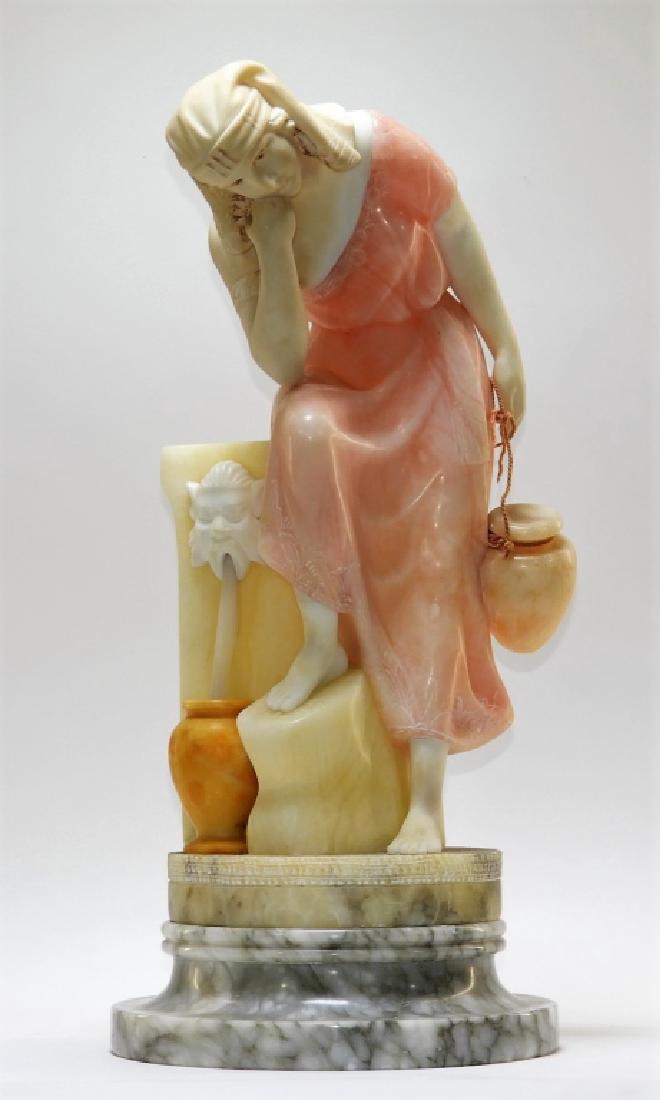 Fine Italian Alabaster Classical Woman Sculpture
