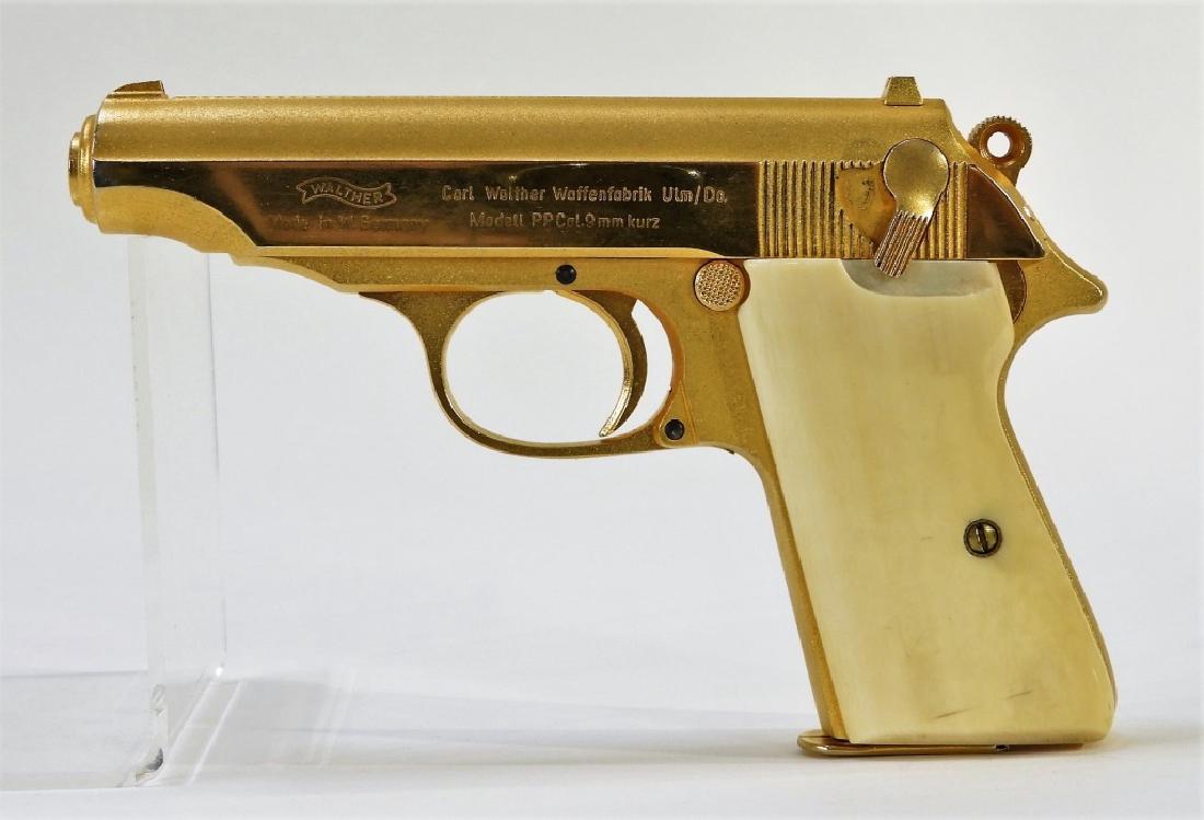 Walther PP 9MM Cal. Factory Gold Plated Pistol