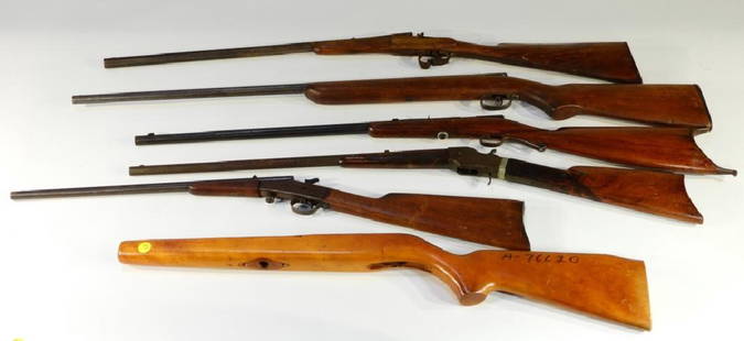 5 Antique 22 Caliber Rifles W/ Extra Stock