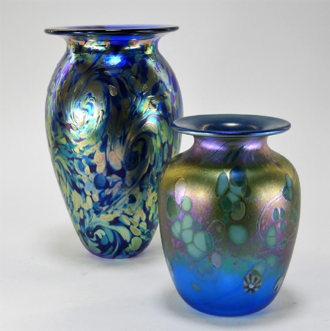 Eickholt Starry Night & Jim Bush Art Glass Vases