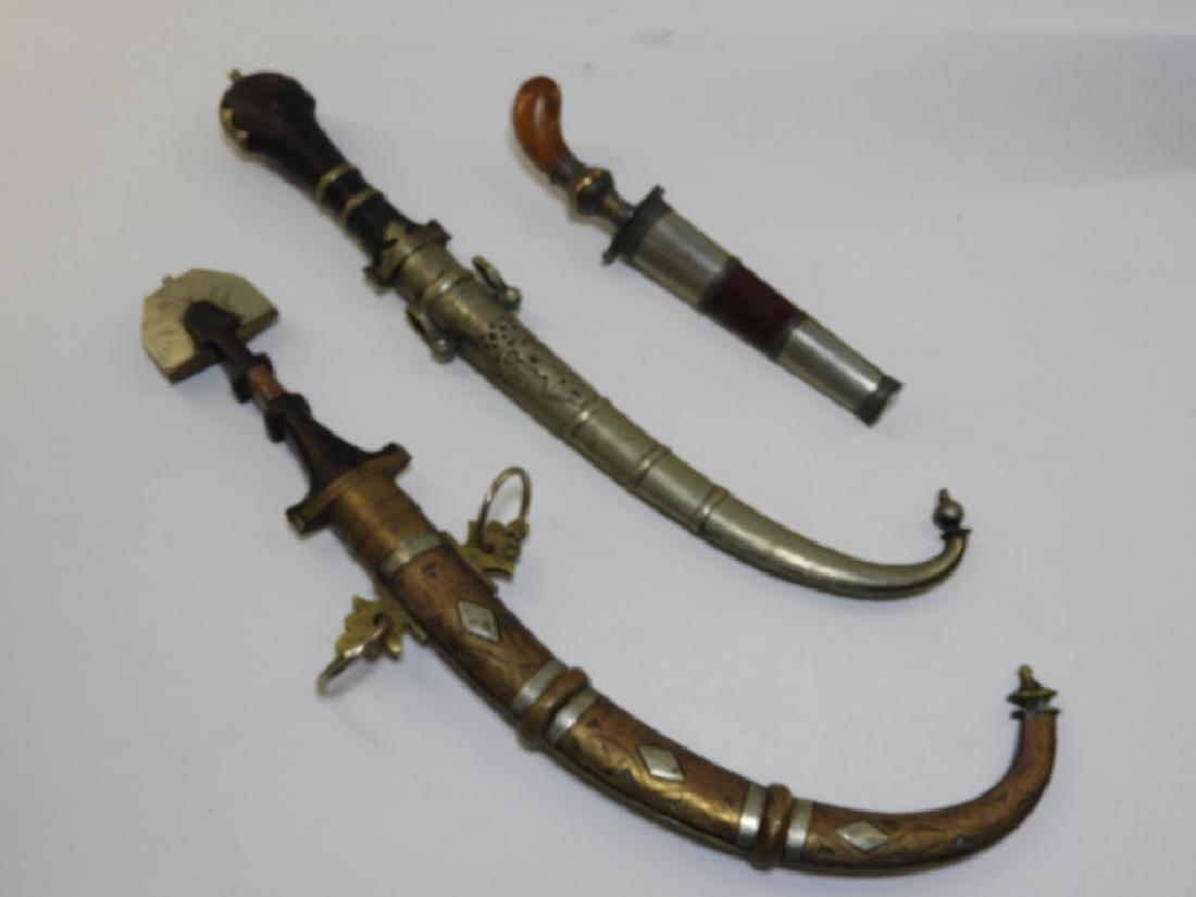3 Vintage Middle Eastern Persian Dagger Knives