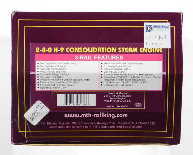 New York Central 280 H9 Consolidation Steam Engine