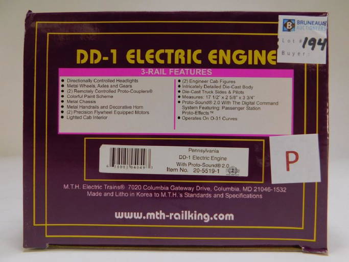 Mth Pennsylvania Dd1 Electric Engine O Gauge Train