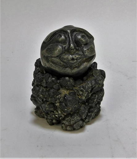 Brian Wizard Modernist Metal Moon Face Sculpture