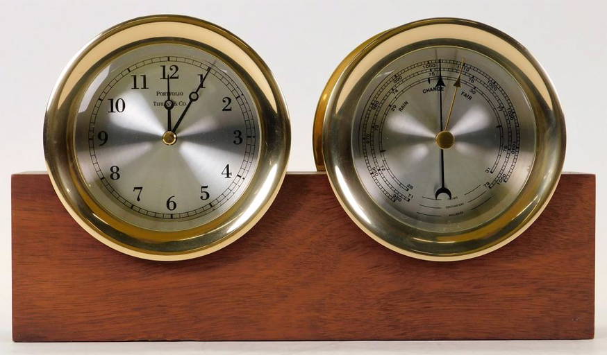 Tiffany And Co. Portfolio Clock And Barometer Set