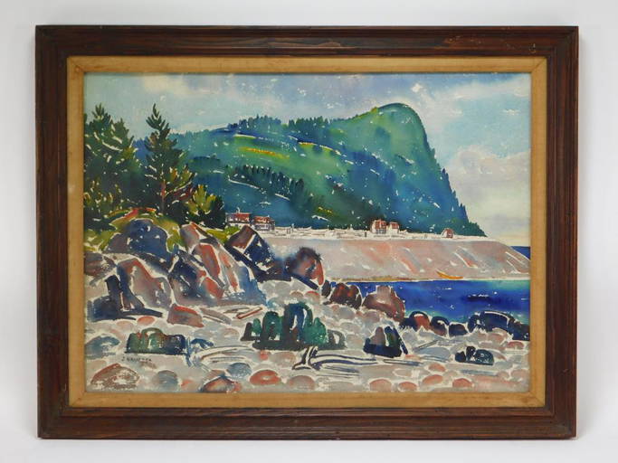 John R. Koopman Landscape Wc Painting