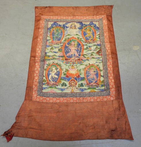 Tibetan Thangka Deities Painting