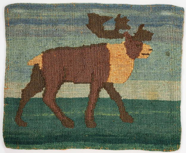 Grenfell Pictorial Caribou Hook Rug