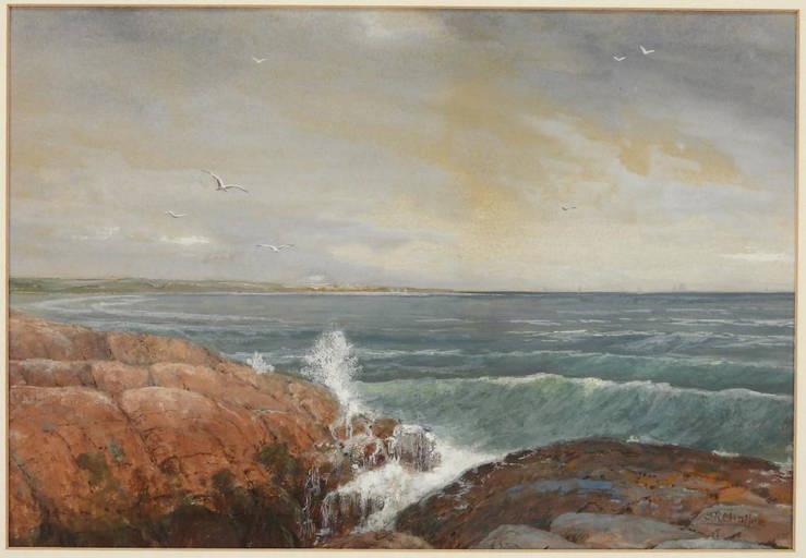 Samuel R. Chaffee Coastal Landscape Painting (#0016) on Apr 04, 2022 ...