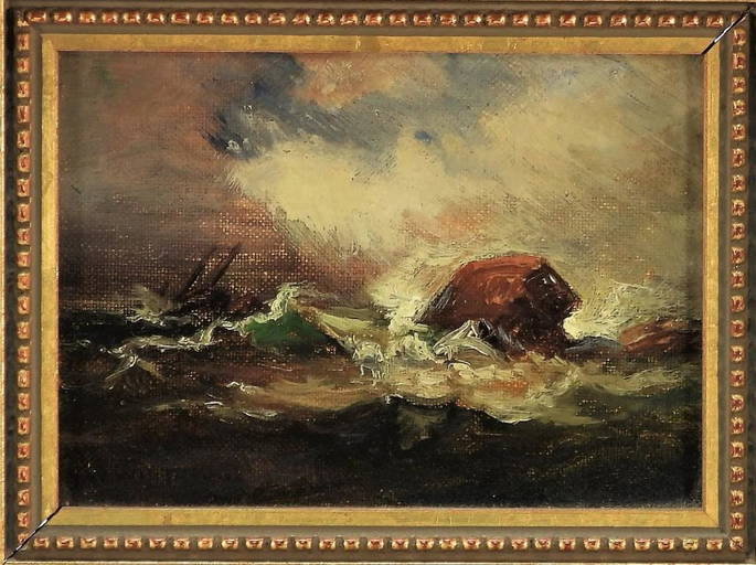George Whitaker Shipwreck Seascape Painting
