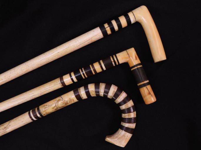 3PC 19C Sailor Made Carved Whale Bone Canes (#0330) on Jan 09, 2023 ...
